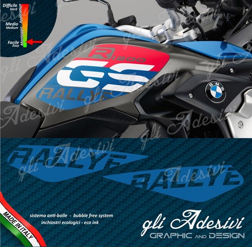 2 Adesivi BMW R 1200 GS LC RALLYE fianco serbatoio protezione blu ...