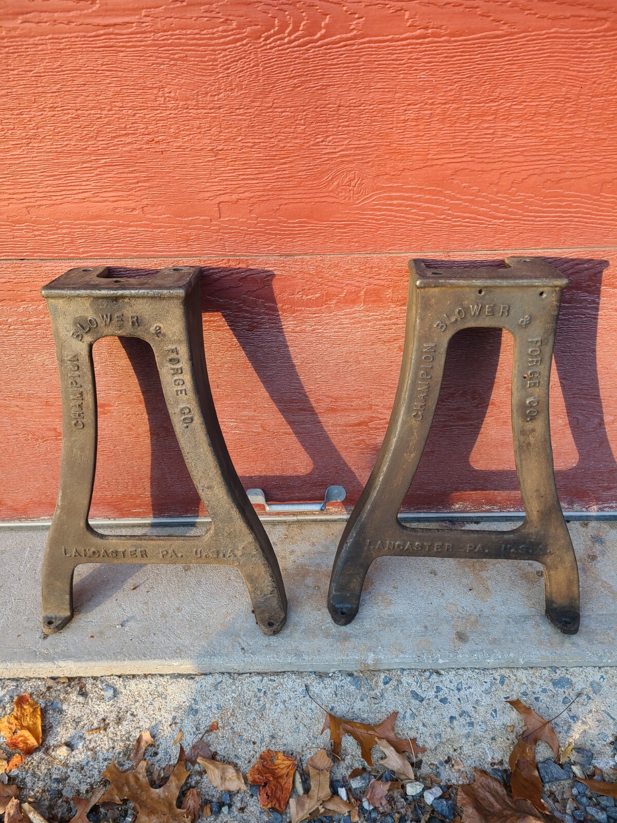 Vintage Cast Iron Machine Legs Base Champion Blower And Forge Lancaster ...