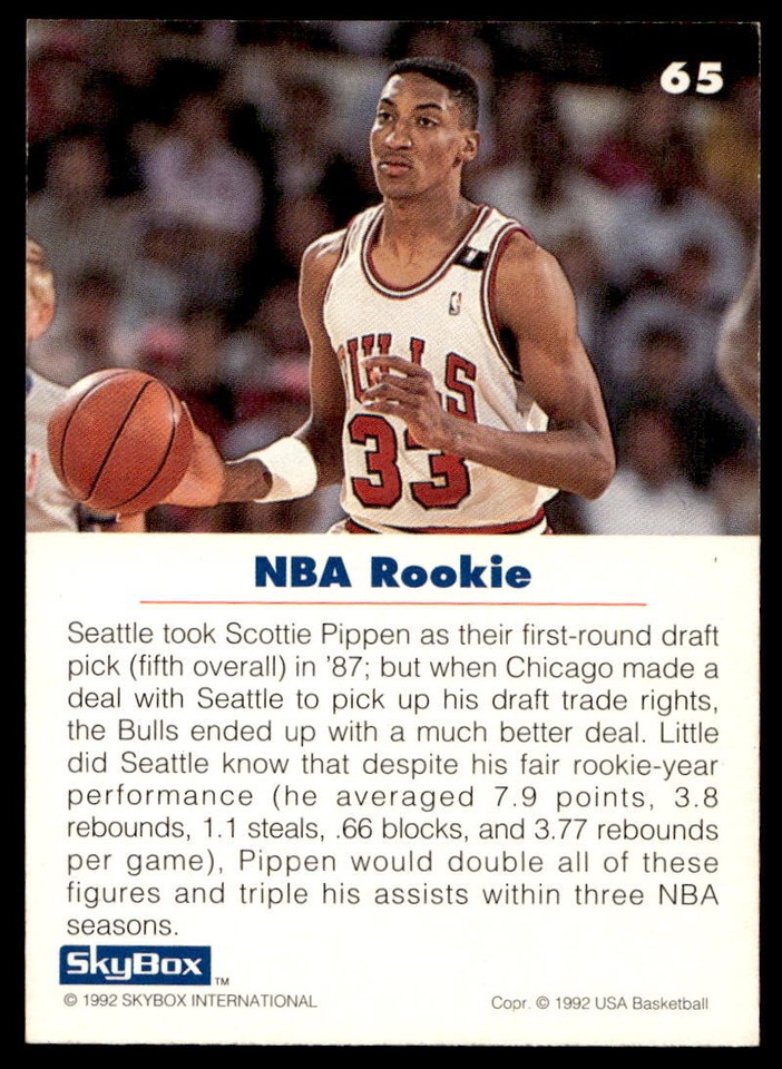 1992 SkyBox USA 65 Scottie Pippen USA Basketball Card | eBay