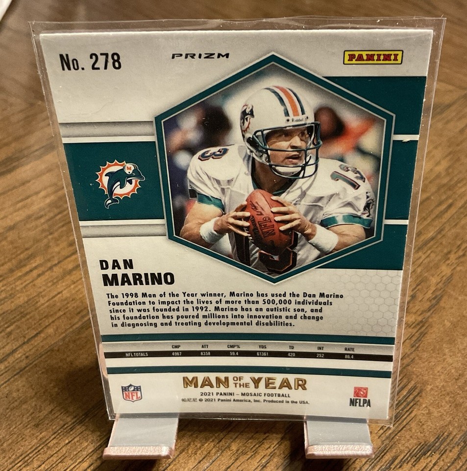 2021 Panini Mosaic Dan Marino Man of the Year #278 - Miami Dolphins | eBay