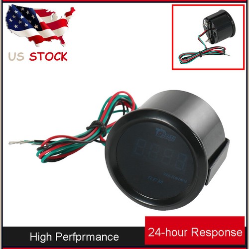 RED Led Tacho 2" 52mm Digital Car Tachometer Gauge 0-9999 Rpm 4/6/8 ...
