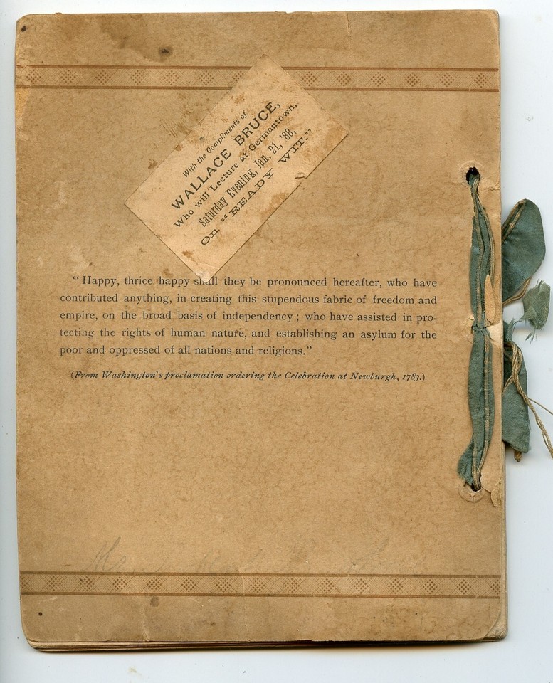 1883 Wallace Bruce "The Long Drama, From '76 to '83" A Centennial Poem ...