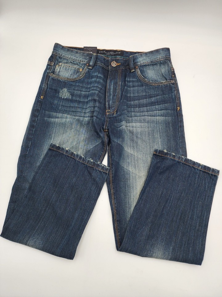 NWT Truth Justice Common Sense Distressed Straight Leg 34x30 Mens Jeans ...