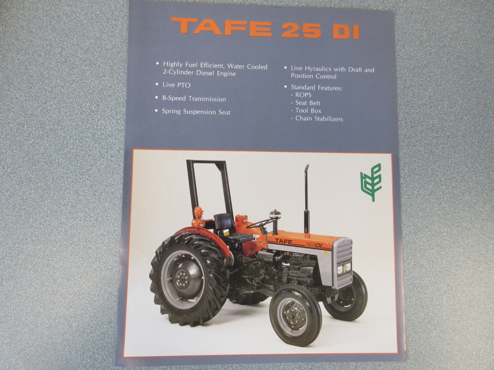 Tafe 25 DI Tractor Brochure 2 Page | eBay