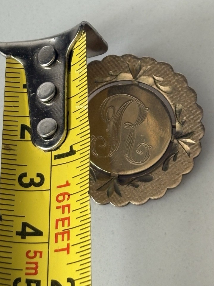 Vintage Monogram Alphabet Letter 'R” Gold Filled Pin Brooch Round Lamode | eBay