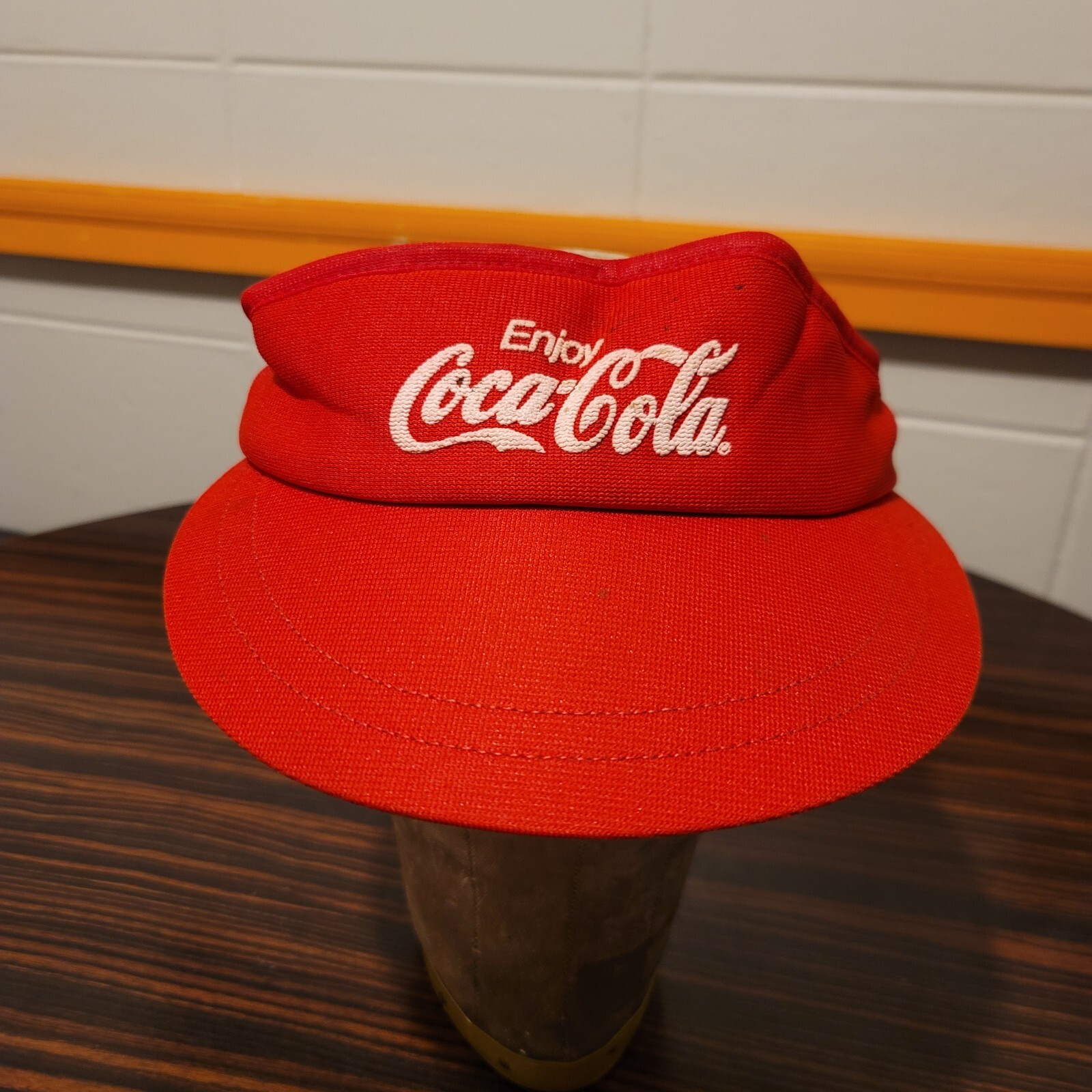Vintage Enjoy Coca-Cola Red Visor Hat Adjustable 1980s Made in USA | eBay