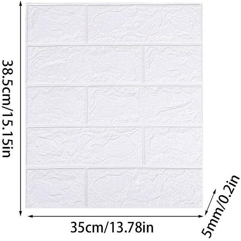 10pcs Self Adhesive Wallpaper Decals Imitation Brick Waterproof 3D Wall ...