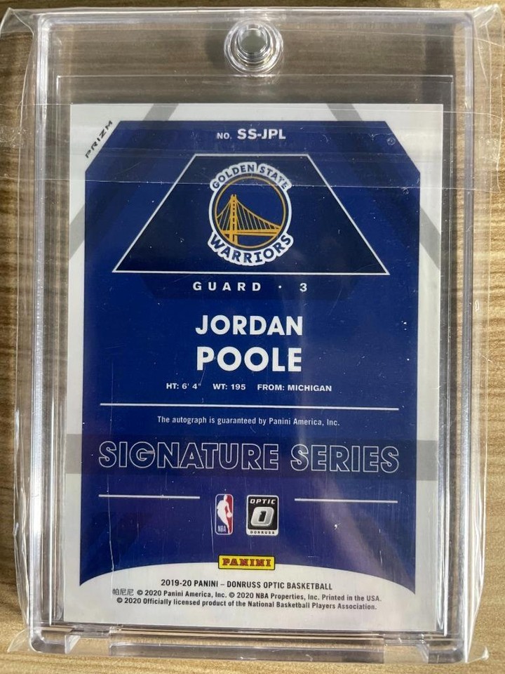 JORDAN POOLE 2019-20 Optic #SS-JPL AUTOGRAPH Purple Prizm FS152 | eBay
