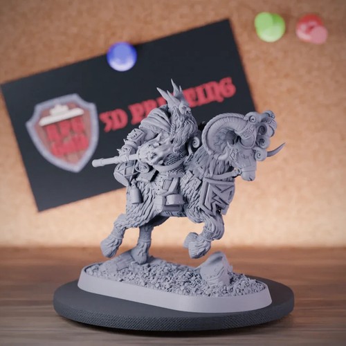 Dwarf Rider Goat Warrior Miniature Dungeons and Dragons Mini DnD 5e ...