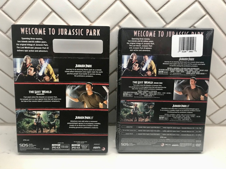 Jurassic Park Trilogy DVD 3-Movie Collection NEW SEALED With Slipcover ...