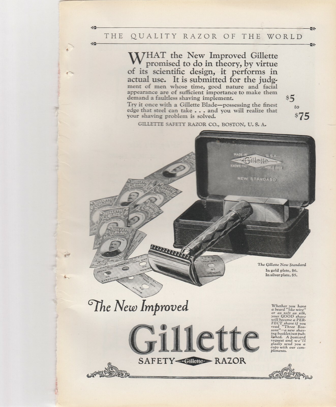 Original 1925 Gillette Razor Magazine Ad "The Quality Razor of the ...