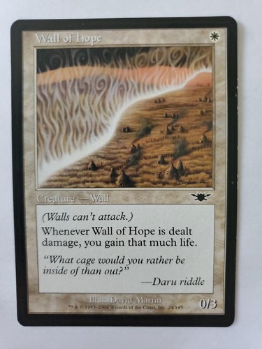 MTG Magic The Gathering Card Wall of Hope Creature Wall White Legions ...