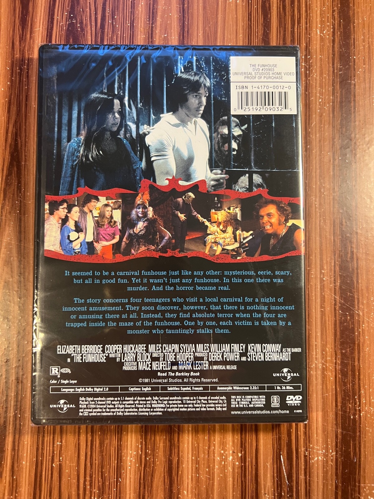 The Funhouse DVD Elizabeth Berridge 1981 Horror Movie Cult 80's ...