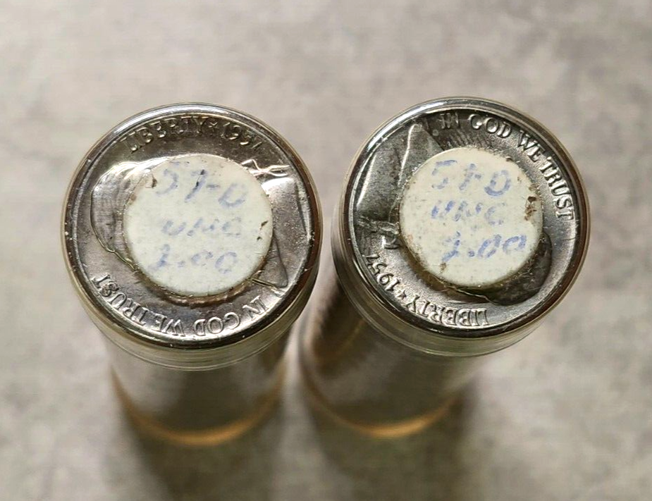 2 Roll Lot of 1957-D & 1959-D BU Jefferson Nickels - Estate Finds - Pristine! | eBay