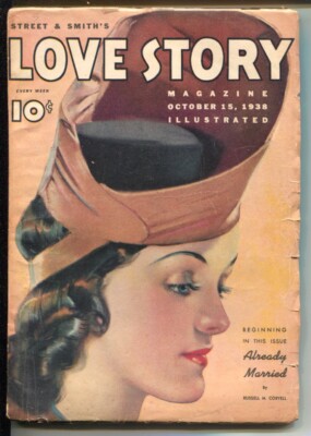 PULP: Love Story 10/15/1938-pin-up girl portrait cover-pulp stories ...