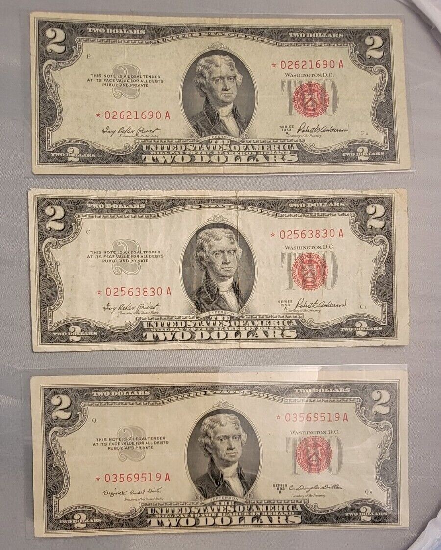 $2 Red Seal STAR Note Currency Old Estate Two Dollar Bill Rare | eBay