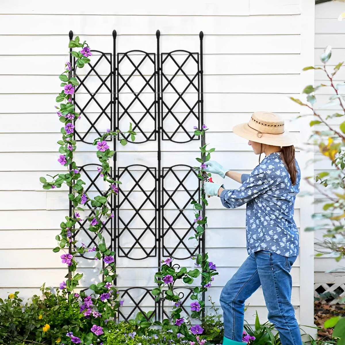 Plant Trellis Frame Sturdy Garden Trellis for Climbing Plants Outdoor ...