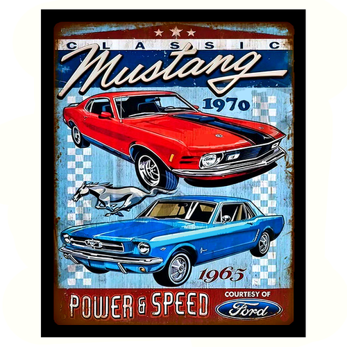 Mustang Sticker Sign Ford Vintage Replica American 65 & 70 Classic ...