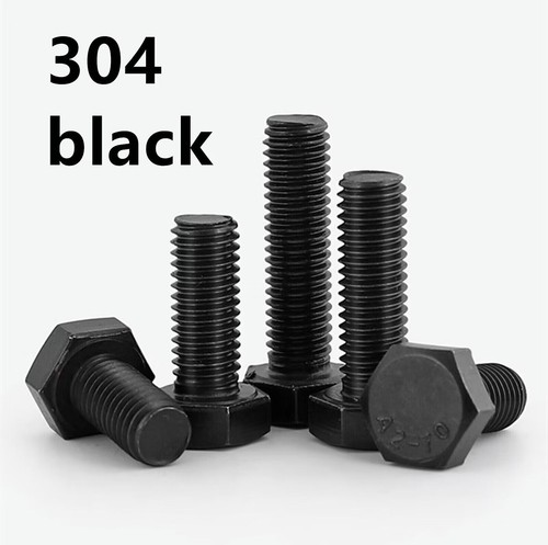 Black 304 Stainless Steel Hexagon Bolts Hex Head Cap Screws M4 M5 M6 M8 ...