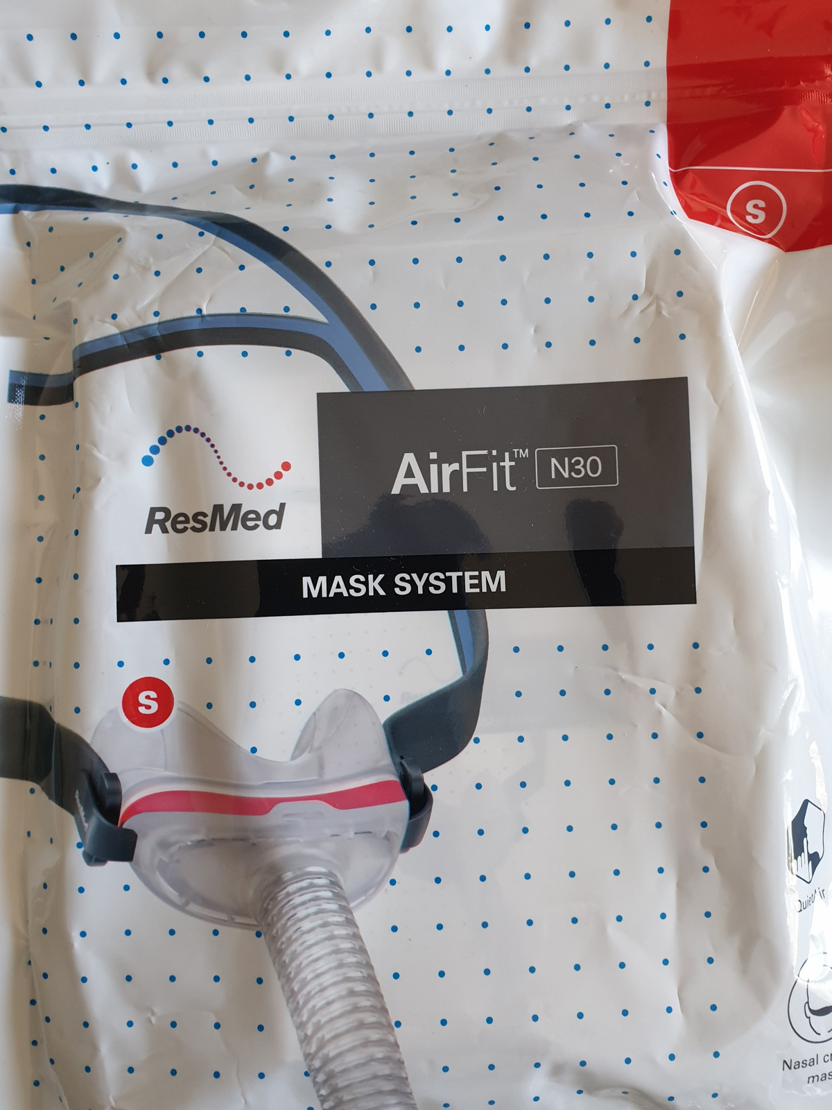 ResMed AirFit N30 Nasal CPAP mask w adjustable headgear in sizes S, SW ...