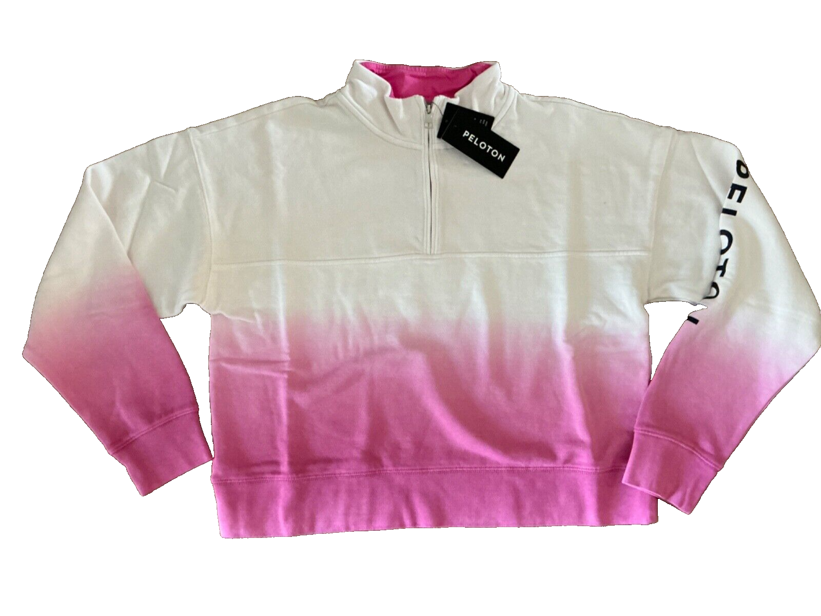 PELOTON Pink OMBRE 1/2 Zip Pullover Sweatshirt Womens Size LARGE $72 ...