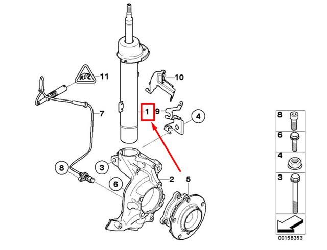 BMW 3 Coupe E92 Front Left Shock Absorber 31316796155 6796155 Genuine ...