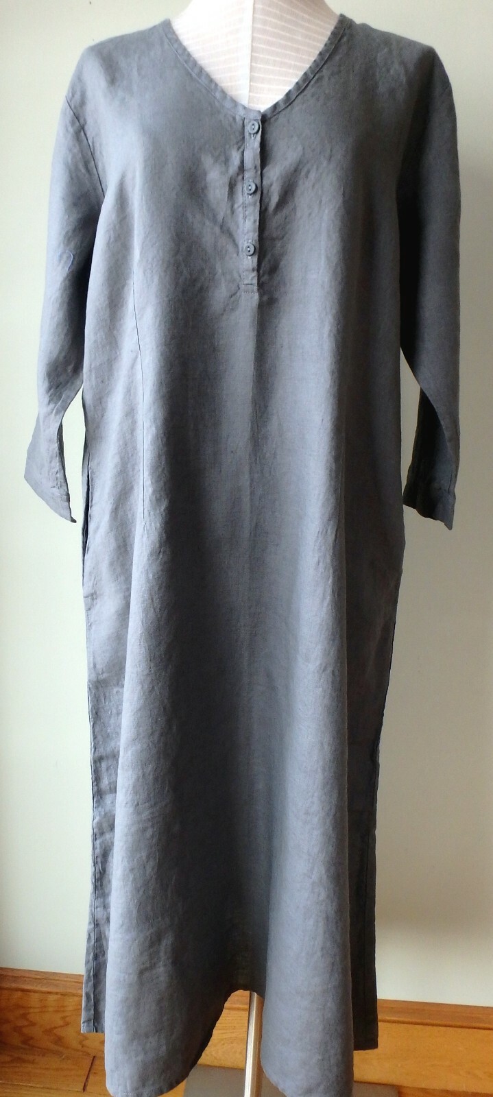 FLAX Designs Linen Dress 1G & 2G & 3G NWT Pure Night Dress GREY
