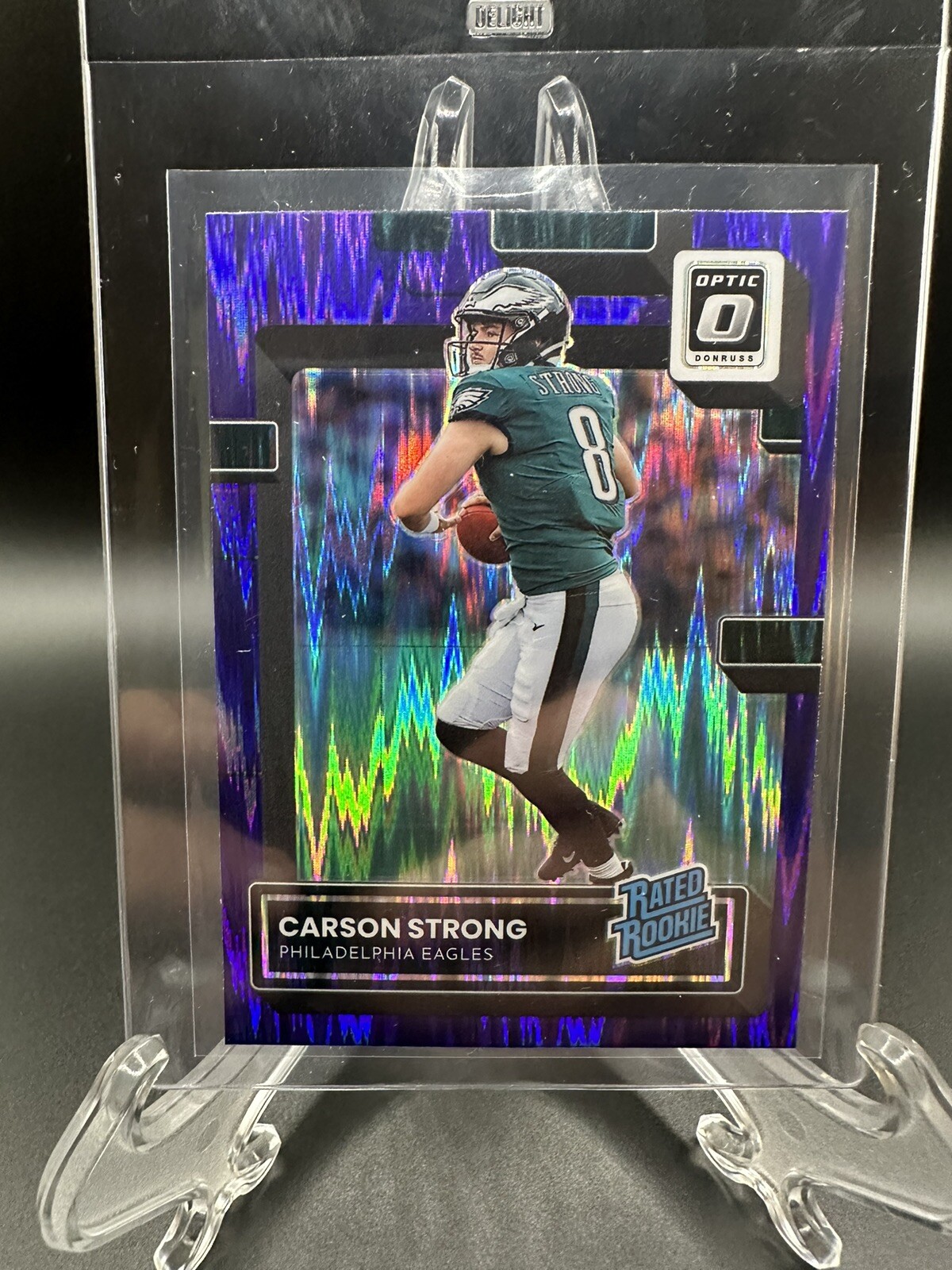 CARSON STRONG Purple Shock Prizm 2022 Panini Donruss Optic RATED ROOKIE ...