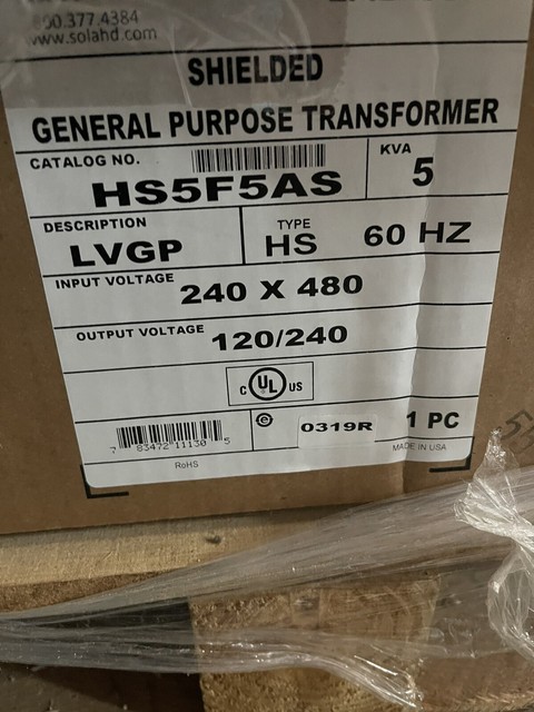 Hevi-duty Transformer Model HS5F5AS KVA 5 Primary Volts 240x480 for ...
