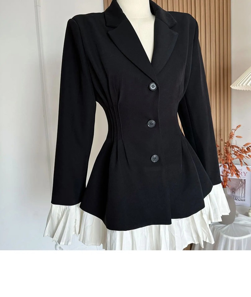 Women Patchwork Jacket Blazer Outwear Coat Oversize Formal Occasion | eBay