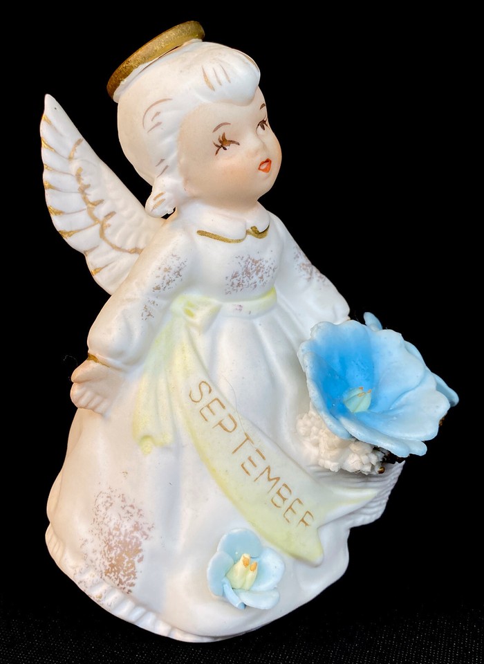 Lefton Japan Vintage September Birthday Angel with Flowers Lefton Tag ...