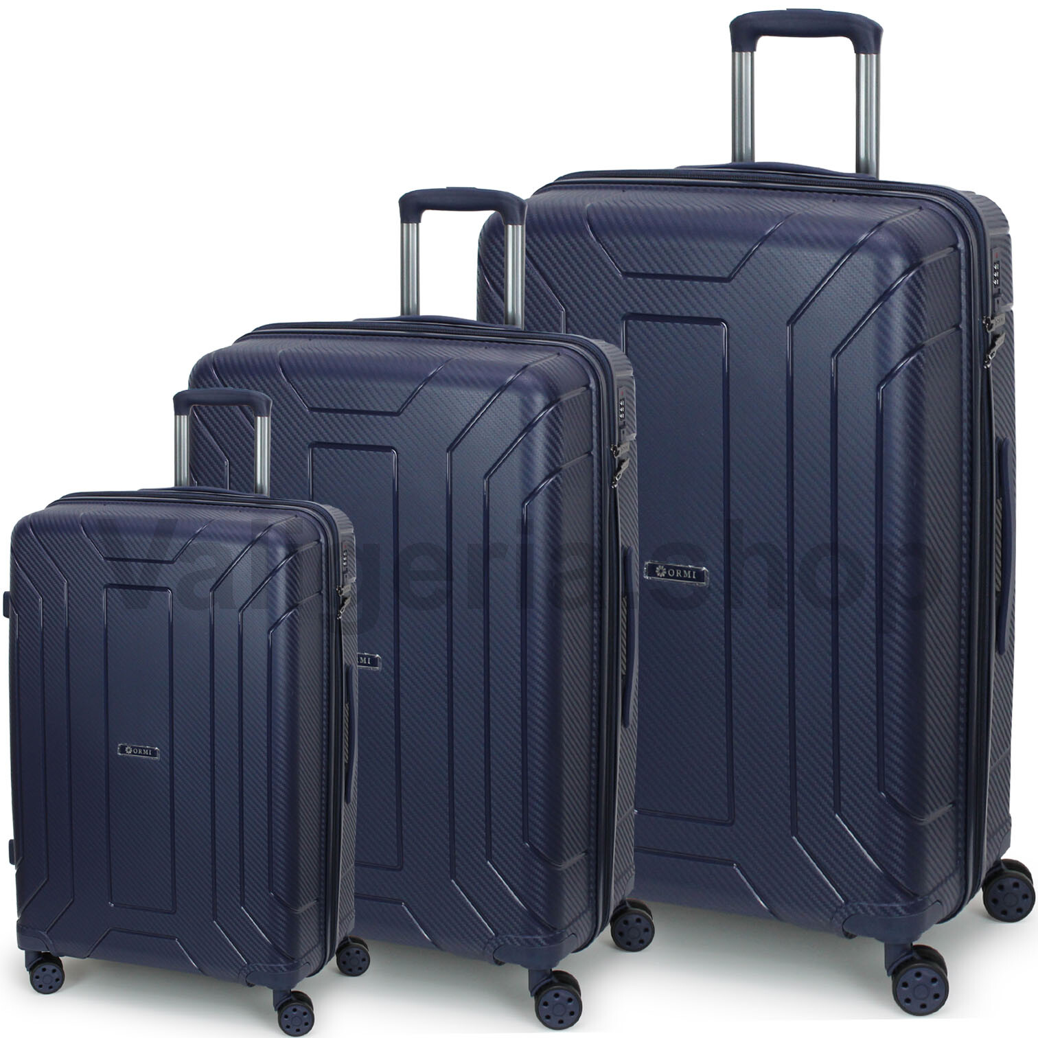 Valigia Trolley ORMI Piccolo Medio Grande Set 3 Valigie Rigido con Luchetto TSA | eBay