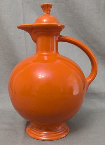 VTG Fiesta Original Red Orange Pitcher Carafe w/Lid Stopper Fiestaware ...
