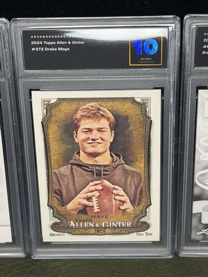 Drake Maye Lot Of 3 Gem Mint Slabs 2024 Topps Allen And Ginter, 2023 ...