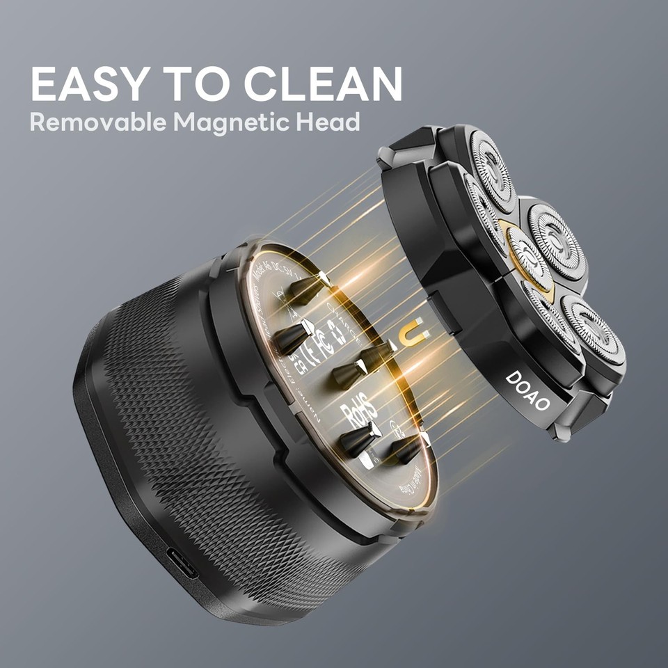 Head Shaver for Bald Men，DOAO Waterproof Wet Dry Bald Head Shavers, 6D ...