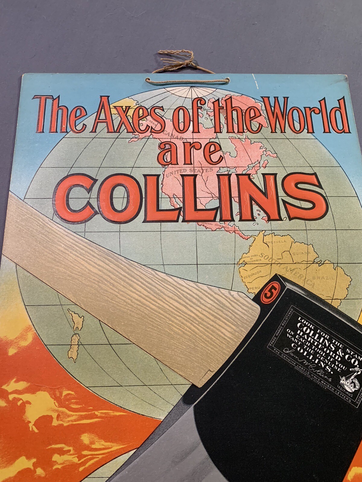 Vintage Original CLEAN Axes Of The World Collins & Co Embossed Hand ...