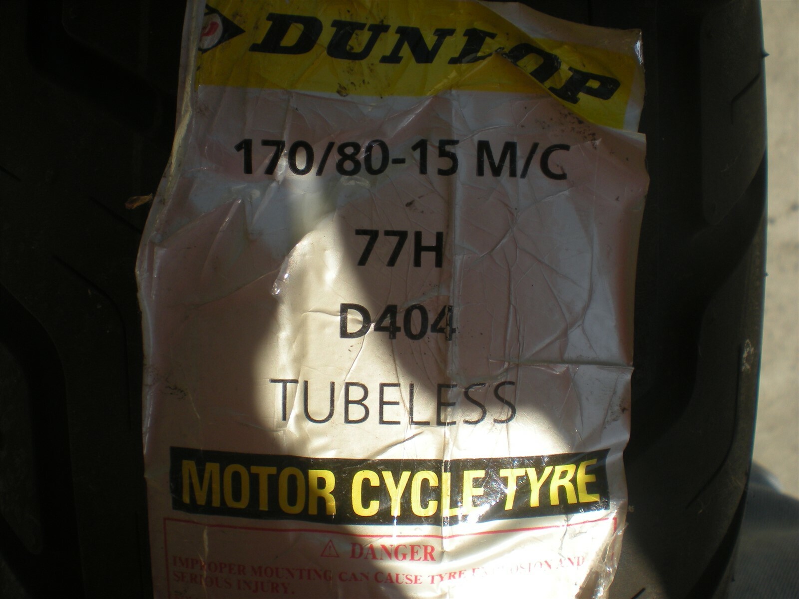 NOS OEM Dunlop 170/80-15 M/C 77H Rear Tire Date:7823 310512 | eBay
