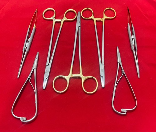 Lot of 7 Pcs V. Mueller SU16062 Mayo-Hegar and Hu-Friedy Needle Holders ...