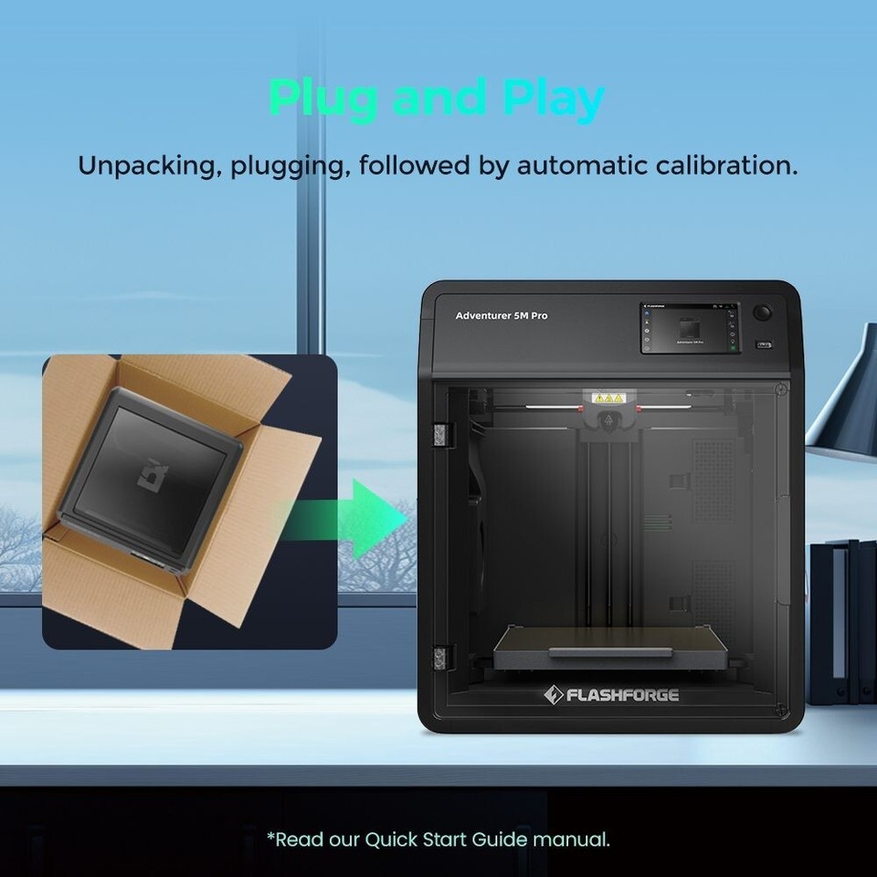 FLASHFORGE 3D Printer Adventurer 5M Pro Fully Enclosed Camera 600mm/s ...