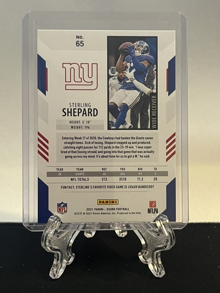 2021 Score Football Red Zone Parallel #65 Sterling Shepard 20/20 | eBay