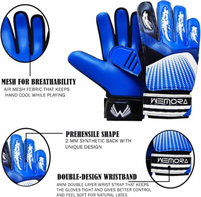 Kids Football Gloves Goalie Gloves With Finger Protection Soccer Goalie ...