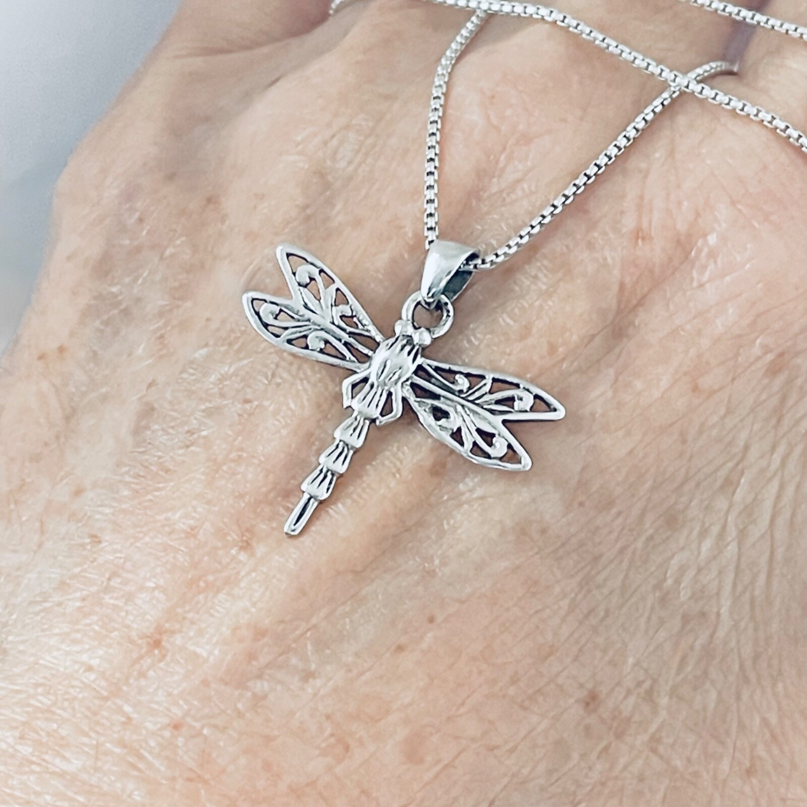 Sterling Silver Dragonfly Necklace, Silver Necklaces, Spirit Bug Chains ...