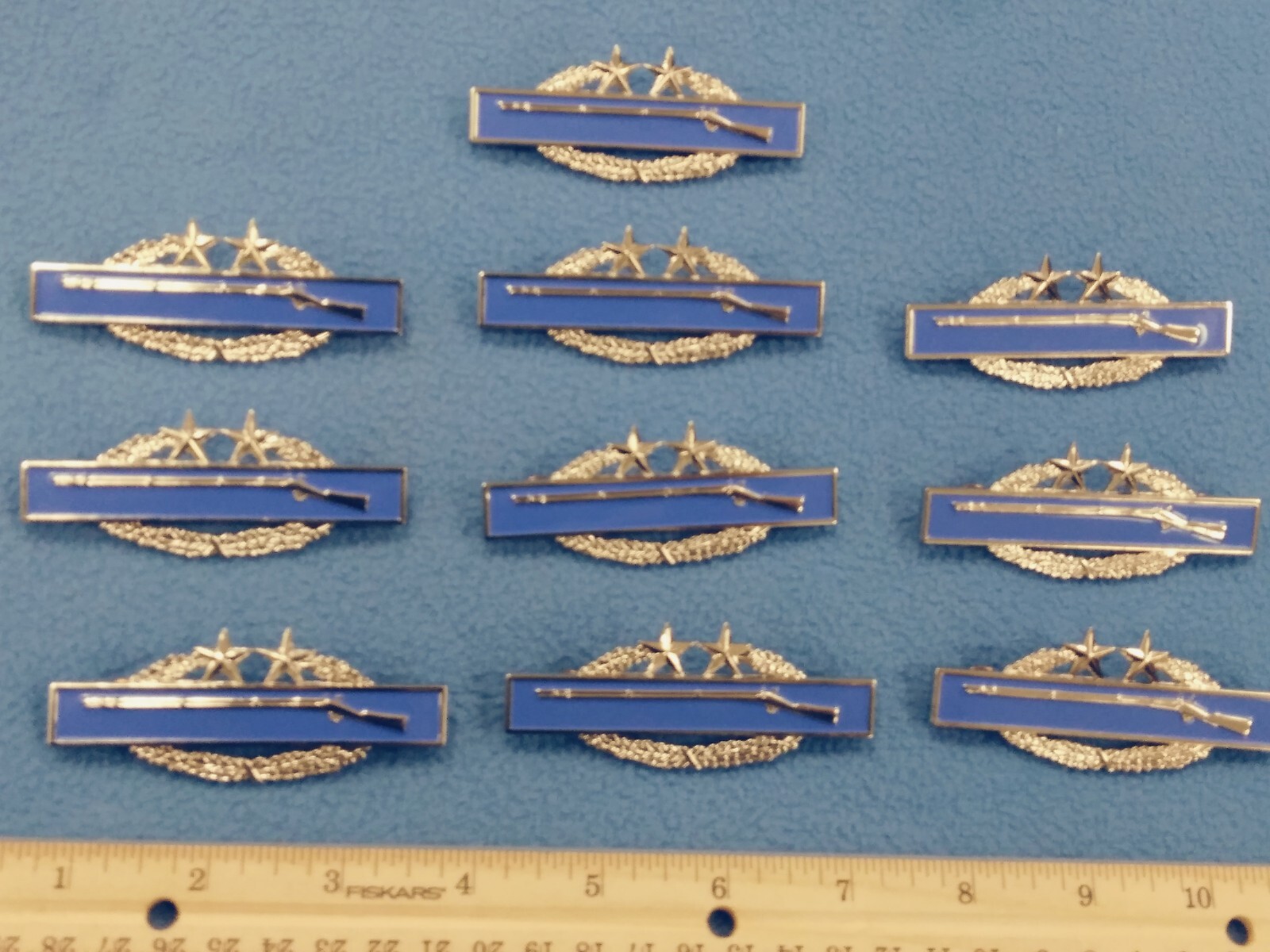 LOT OF 10 - ARMY COMBAT INFANTRY BADGE CIB 3RD AWARD LARGE PINS - 3 ...