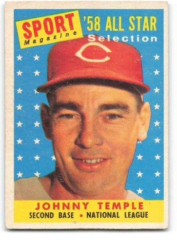 1958 Topps #478 Johnny Temple VG/EX Very Good/Excellent Reds UER AS ID ...