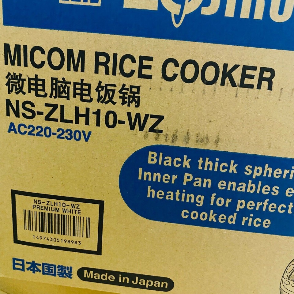 ZOJIRUSHI Electronic rice cooker NS-ZLH10-WZ PREMIUM WHITE AC220-230V ...