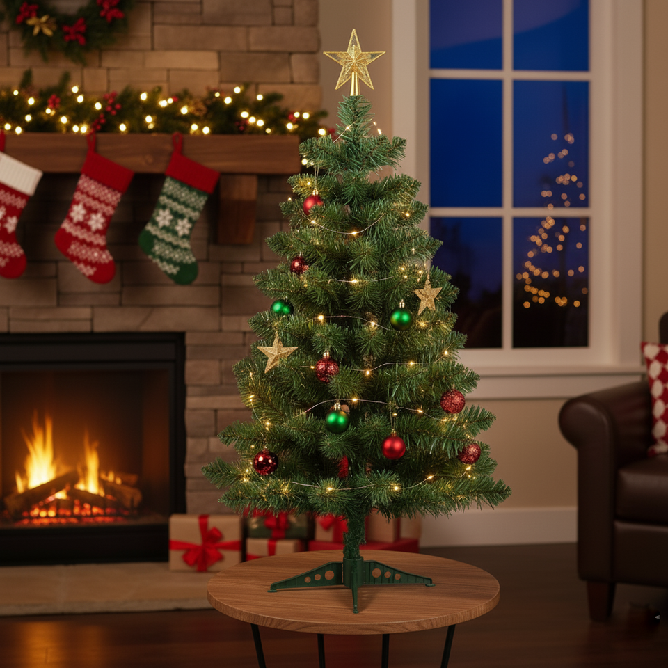 Christmas Tree Xmas Artificial Traditional Fir Small Decoration Stand ...