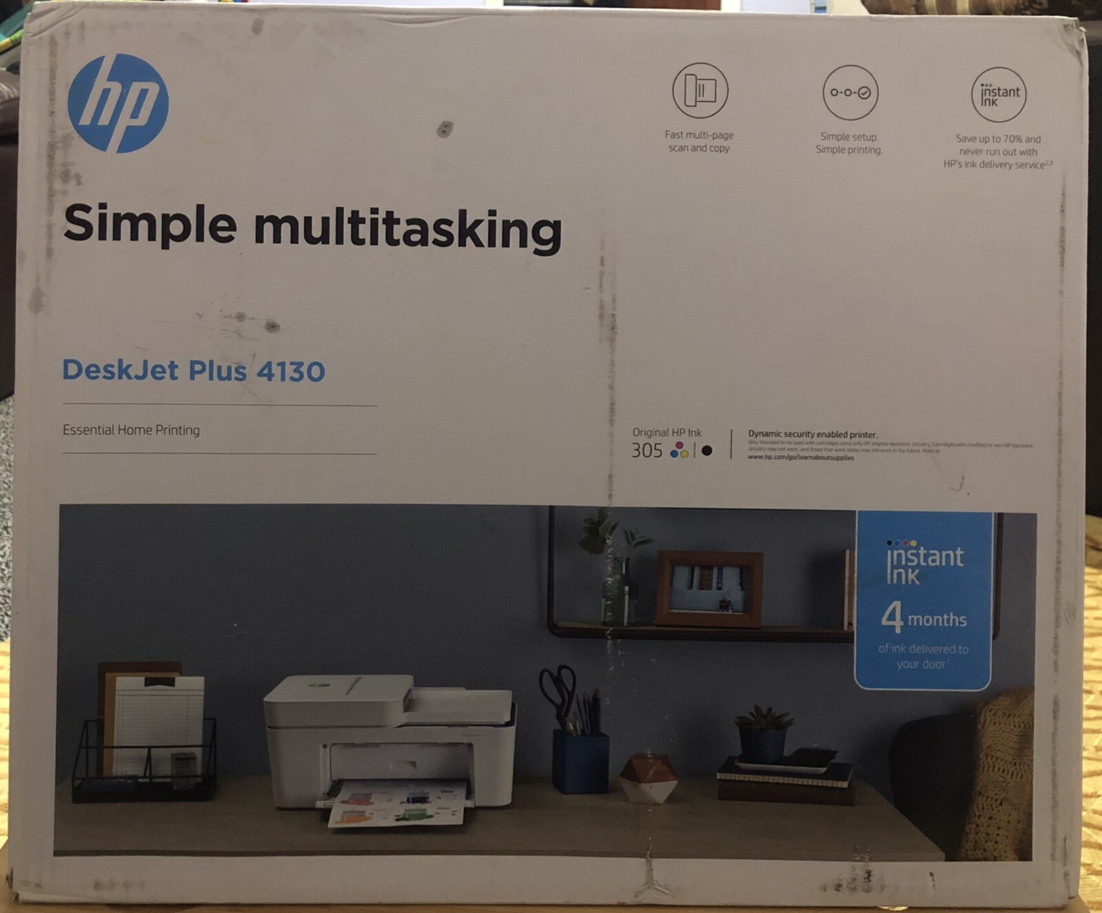 printer HP DeskJet Plus 4130 All-in-One Wireless Inkjet Printer WiFi ...
