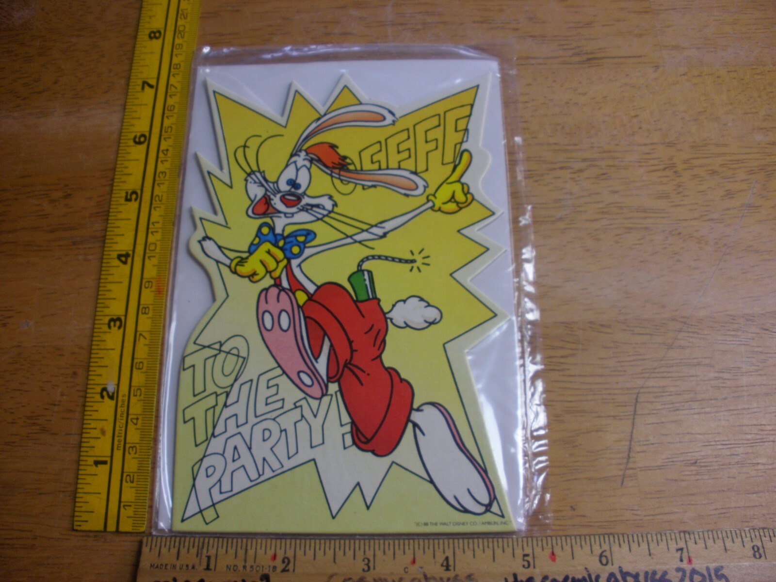 Roger Rabbit Off to the Party jumping 3D standee greeting card 1980s ...