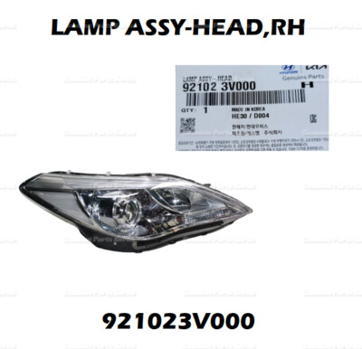 ⭐Genuine⭐ Front Head Light Lamp RH Assy 921023V000 for Hyundai Azera ...