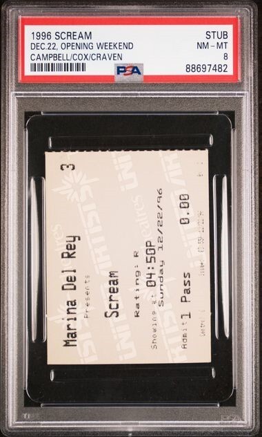 1996 SCREAM/WES CRAVEN OPENING WEEKEND HORROR FILM MOVIE TICKET STUB ...